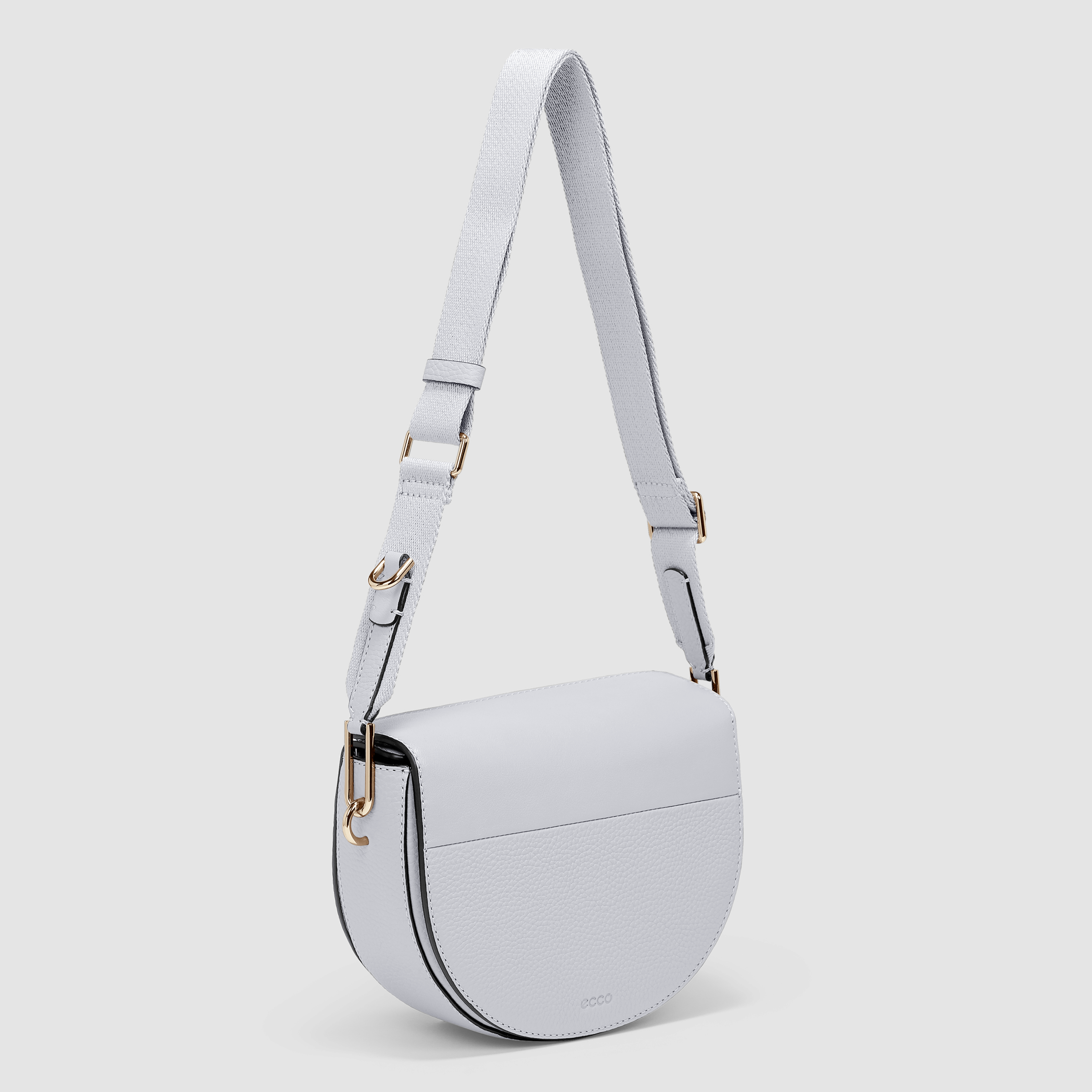 ECCO® Textureblock Leather Saddle Bag | Grey ECCO® Textureblock Leather Saddle Bag | Grey