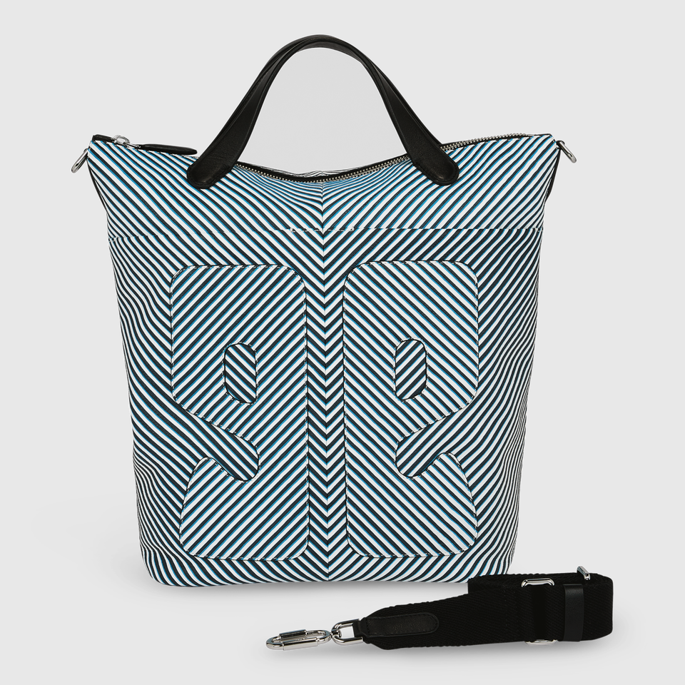 ECCO® E Stripe Leather Tote Bag | Blue