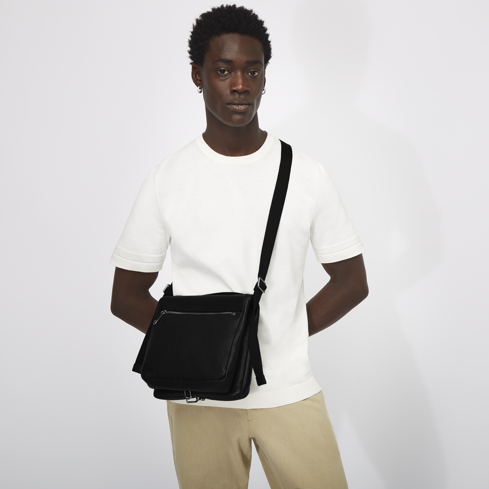 ECCO® Textureblock Leather Crossbody Bag | Black