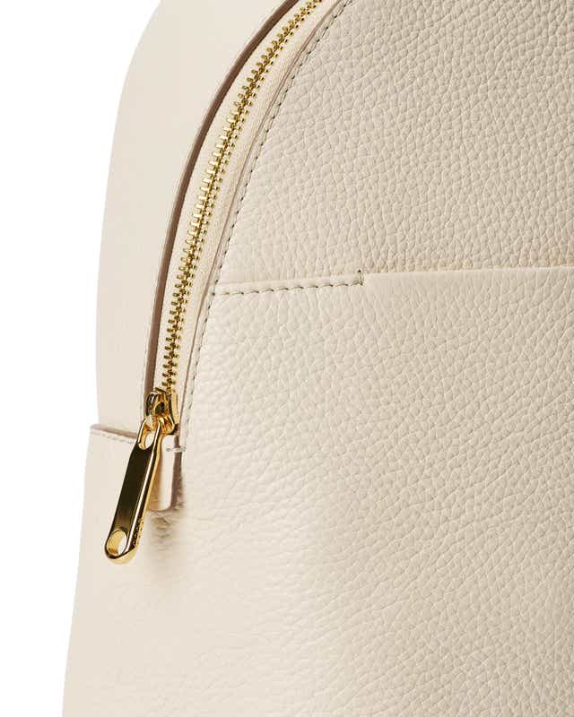 ECCO® Round Pack Pebbled Leather Backpack | Beige