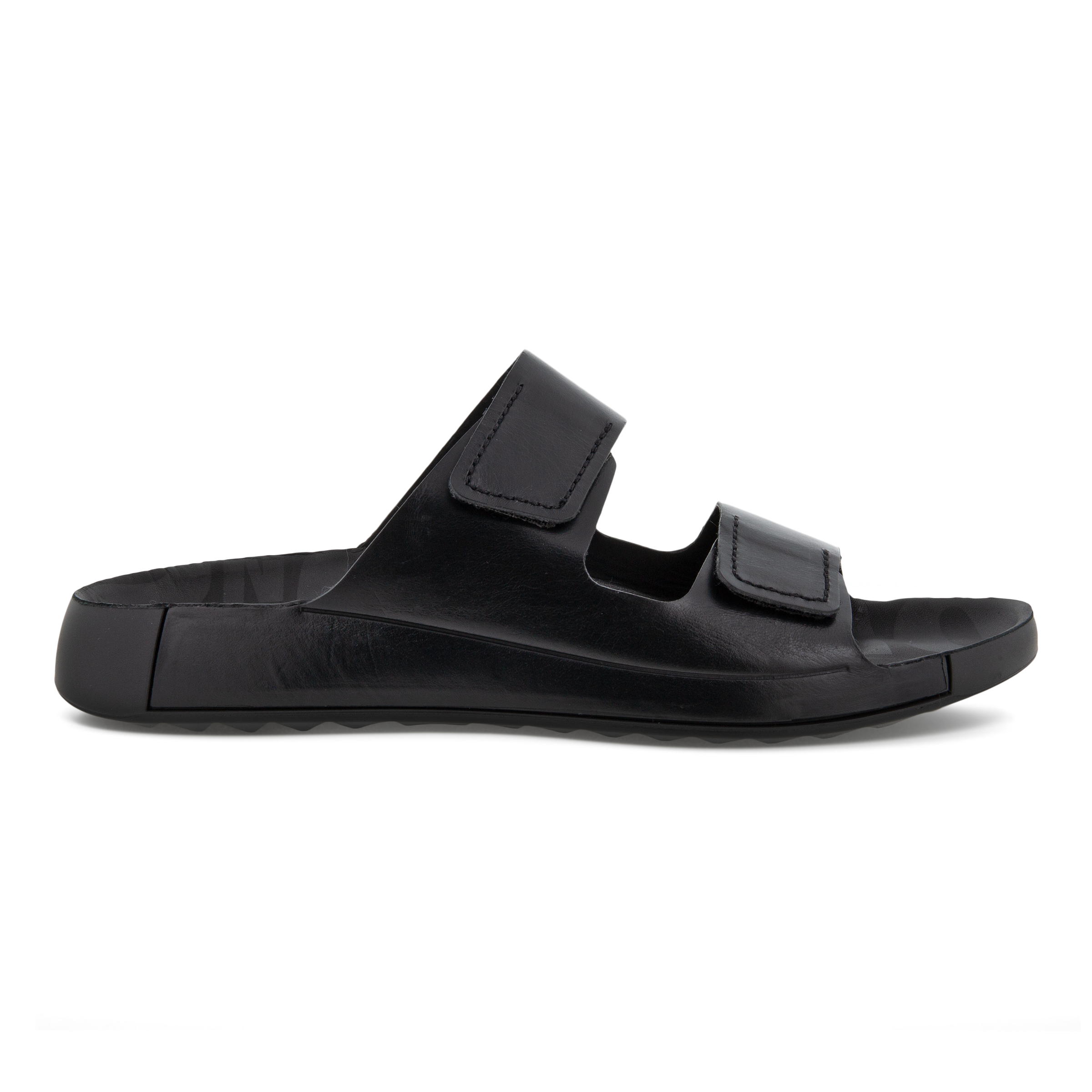 Men's ECCO® Cozmo Leather Buckle Two Strap Sandal | Black