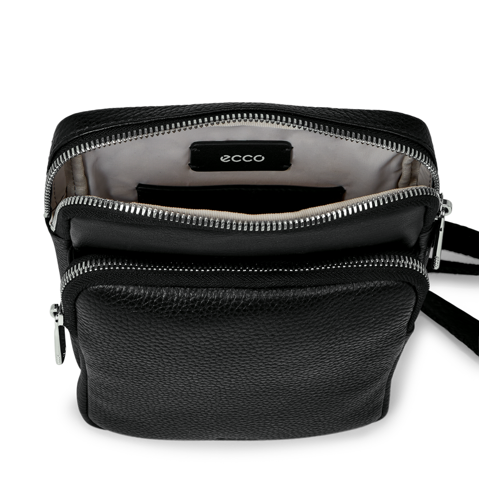 ECCO® Textureblock Leather Crossbody Bag | Black
