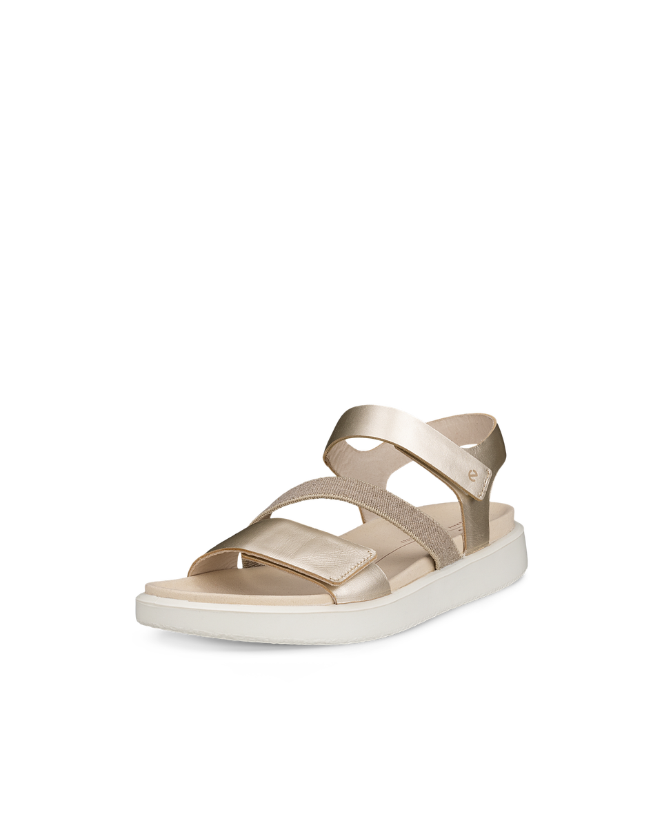 Women's ECCO® Flowt Leather Flat Sandal | Yellow