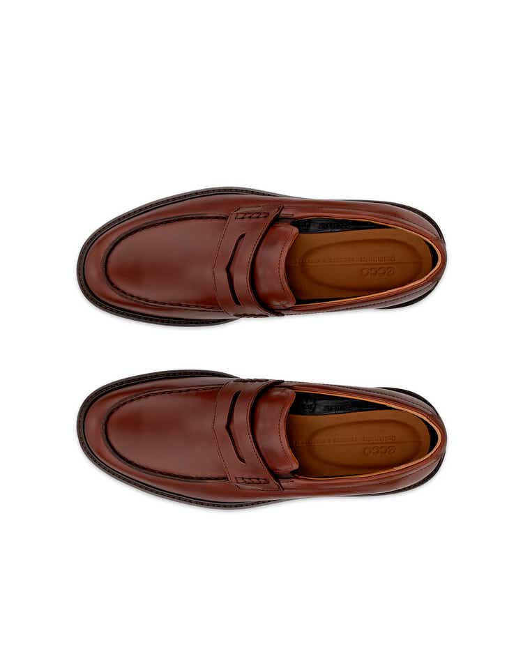 Men's ECCO® Metropole London Leather Penny Loafer | Brown