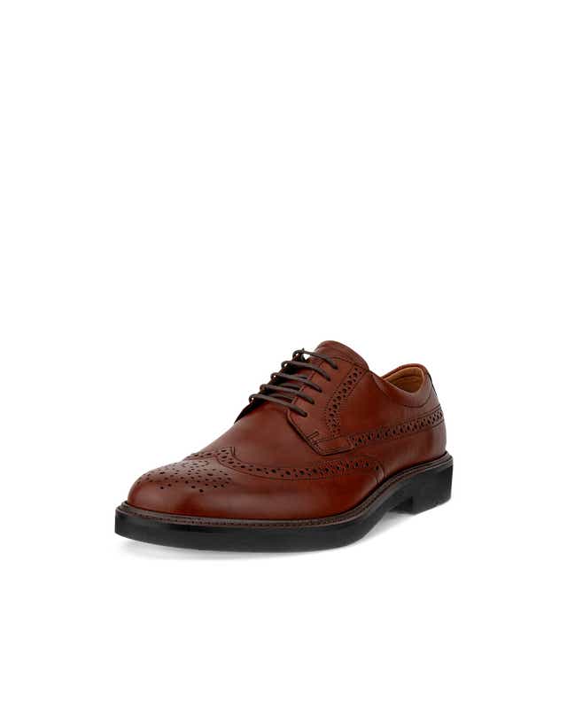 Men's ECCO® Metropole London Leather Brogue Shoe | Brown
