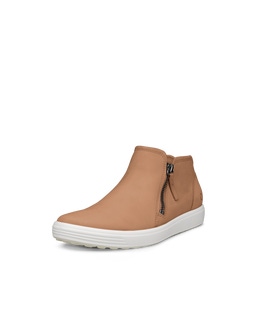 Women's ECCO® Soft 7 Nubuck Zip Bootie | Brown