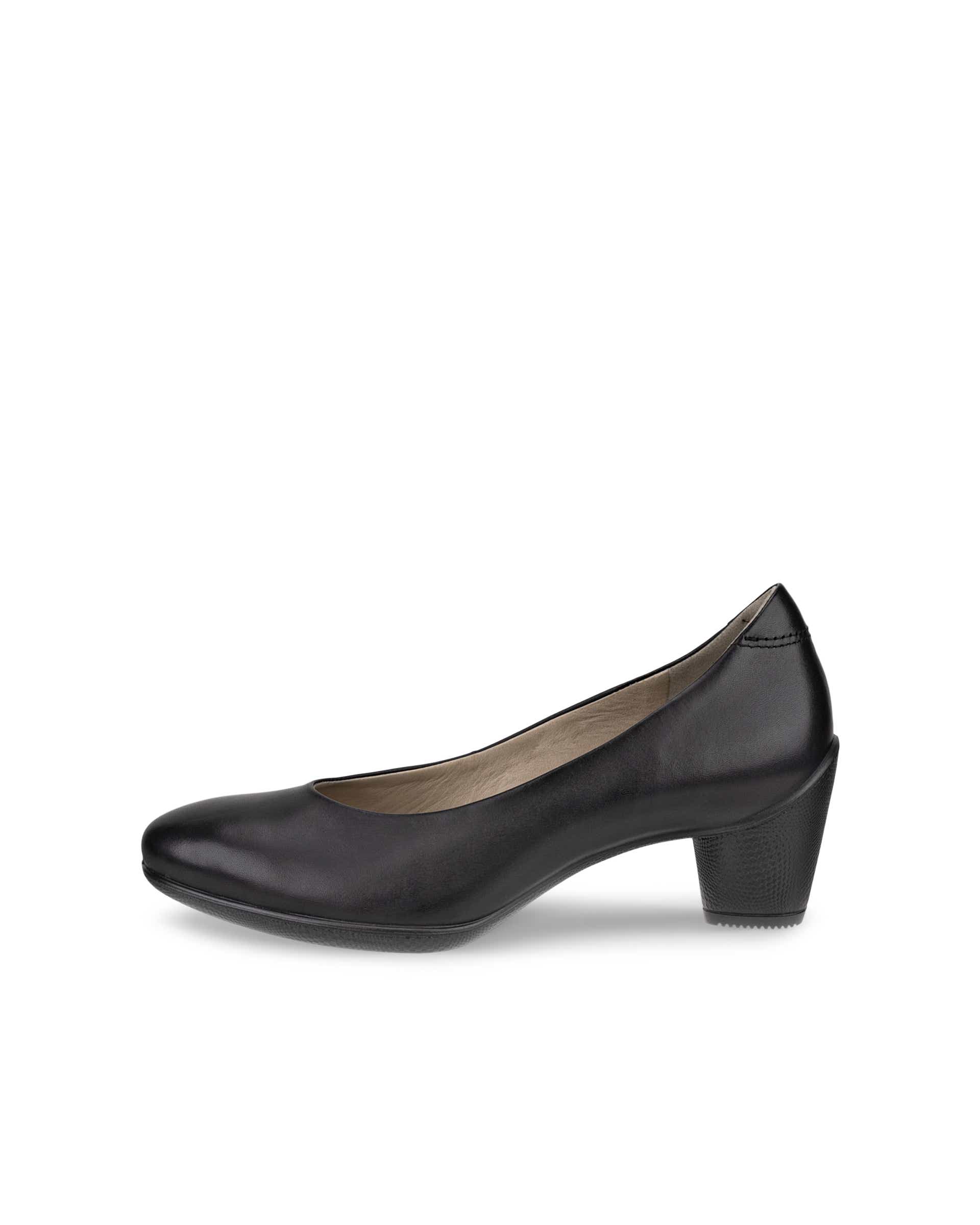 Women's ECCO® Sculptured 45 Leather Block-Heeled Pump | Black