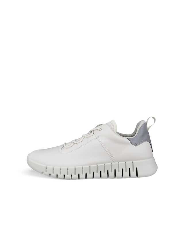 ECCO Men's Gruuv Flexible Sole Sneakers | White