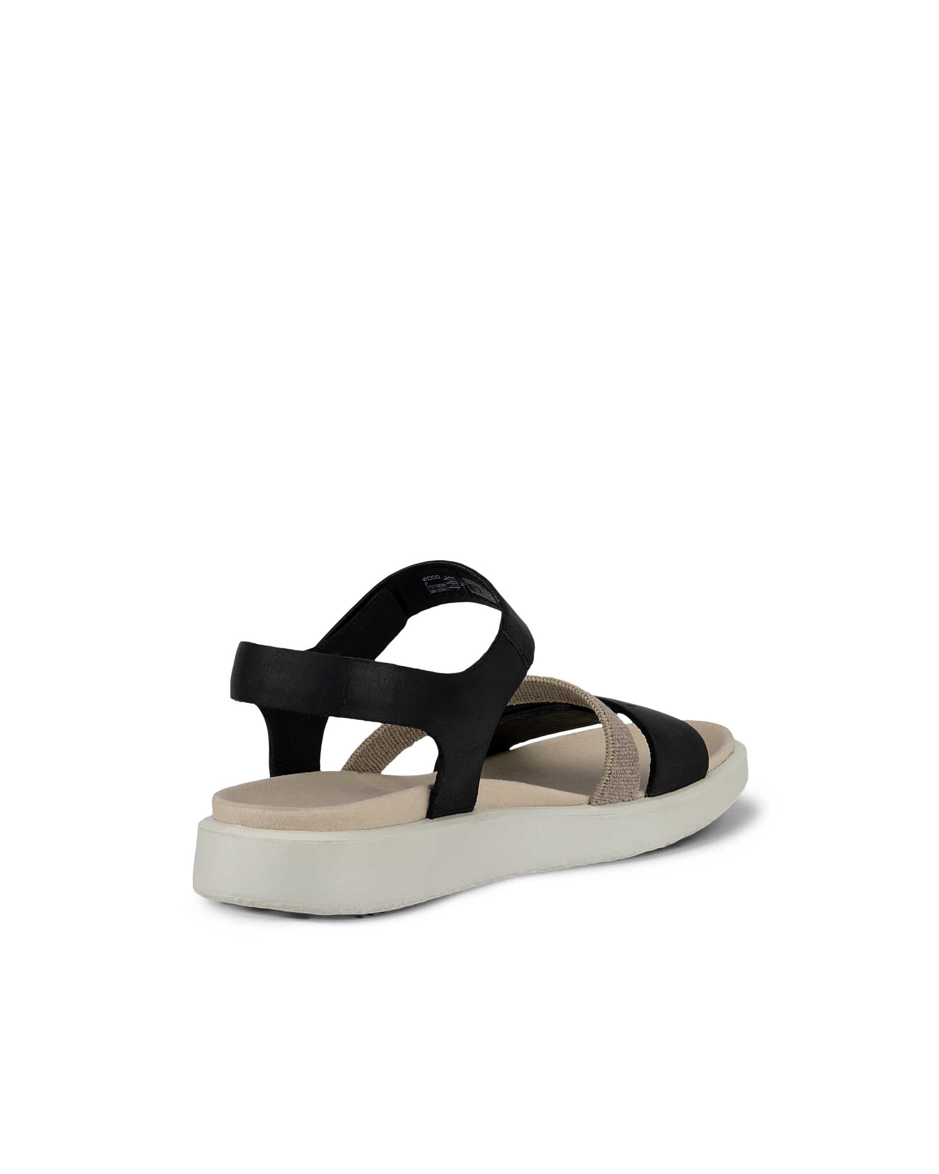 Women's ECCO® Flowt Nubuck Flat Sandal | Black