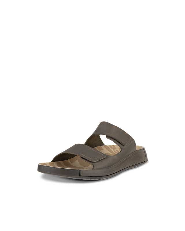Men's ECCO® Cozmo Nubuck Two Strap Sandal | Brown