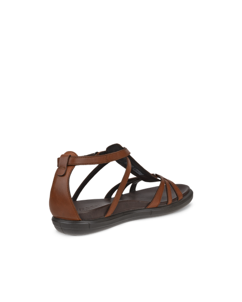 Women's ECCO® Simpil Leather Flat Sandal | Brown