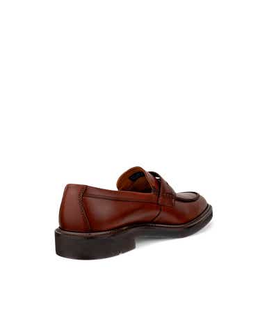 Men's ECCO® Metropole London Leather Penny Loafer | Brown