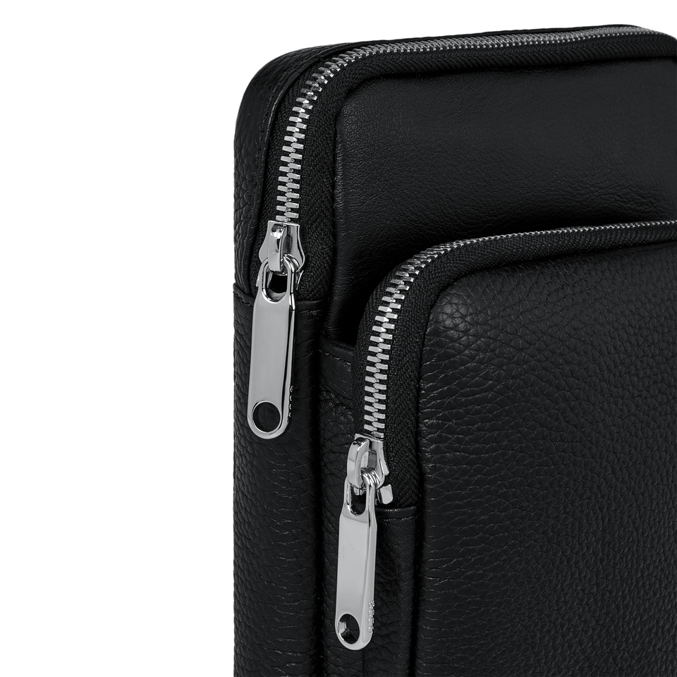 ECCO® Textureblock Leather Crossbody Bag | Black