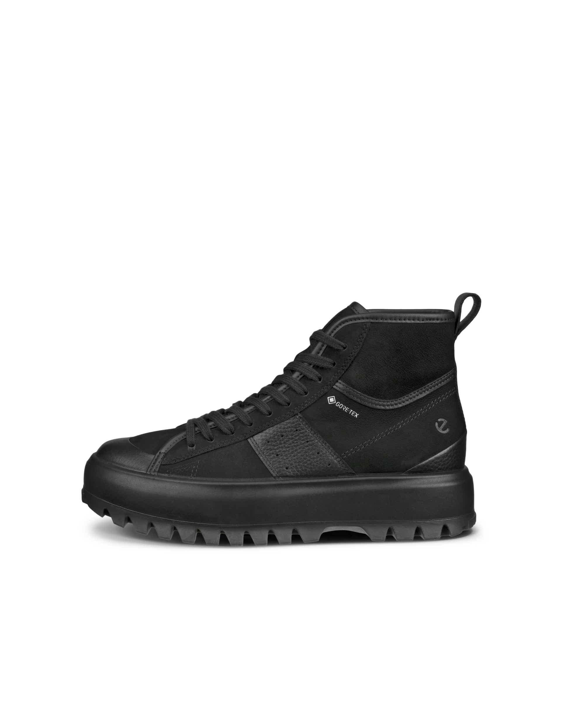Women's ECCO® Street Ace Rugged Nubuck Gore-Tex High-Top Sneaker | Black