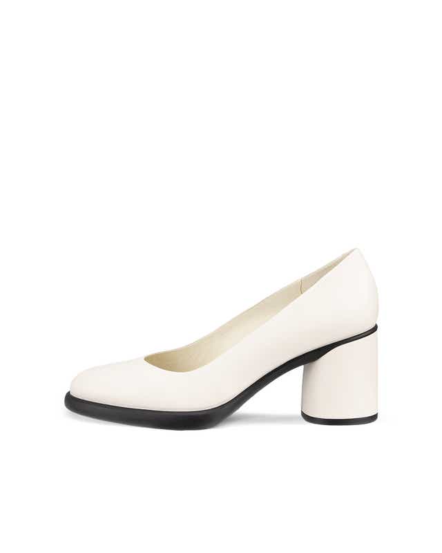 Women's ECCO® Sculpted Lx 55 Leather Block-Heeled Pump | White