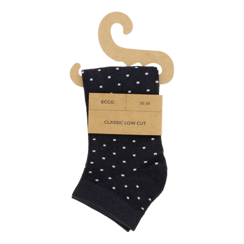 ECCO Women's Classic Dotted Low-cut Socks | Black