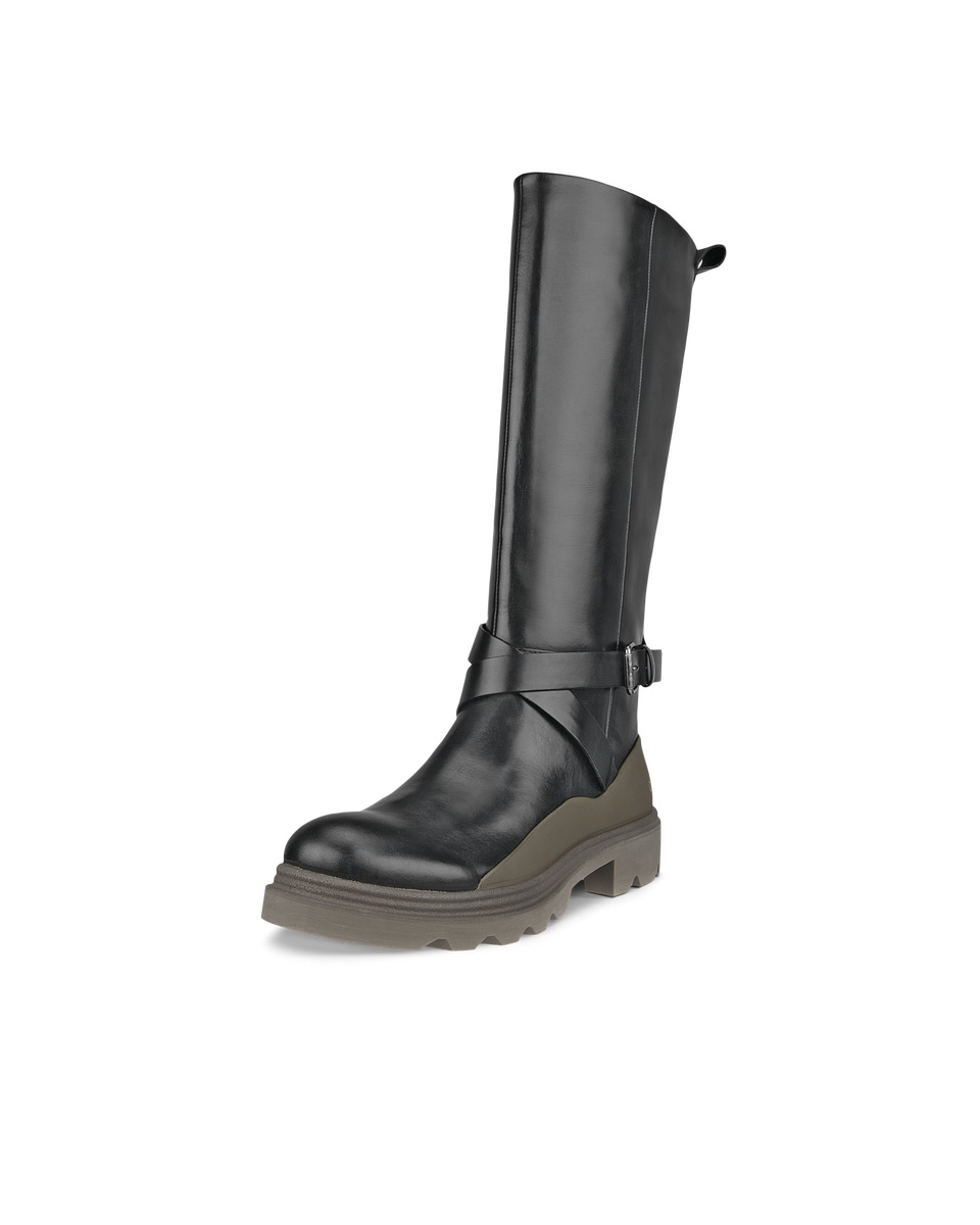 Women s ECCO Grainer Leather High Cut Boot Brown