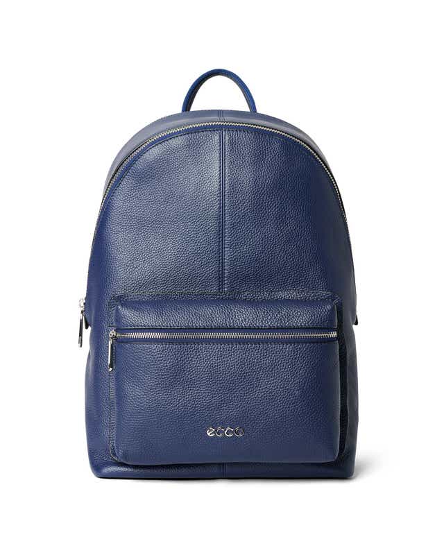 ECCO® Round Pack Large Soft Pebbled Leather Backpack | Blue