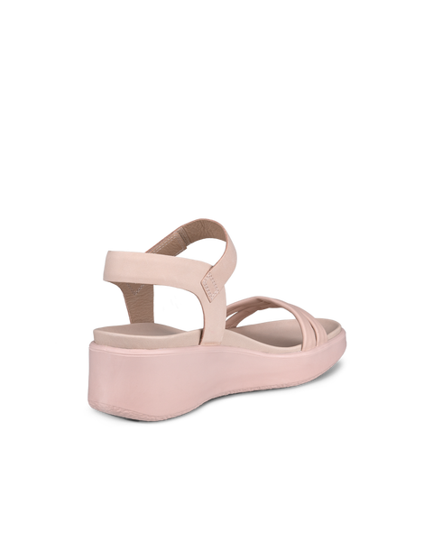 Womens Ecco® Flowt Wedge Lx Leather Wedge Sandal Red