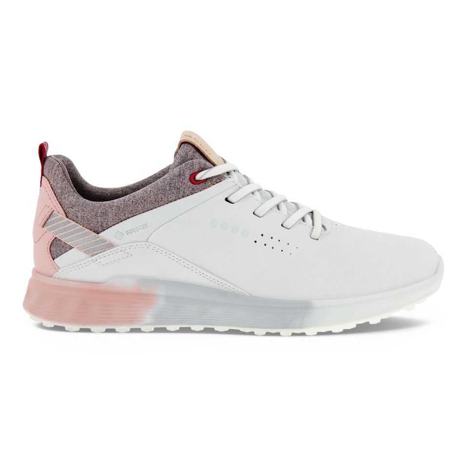 Ladies ECCO Golf S Three Leather Gore Tex Shoe White